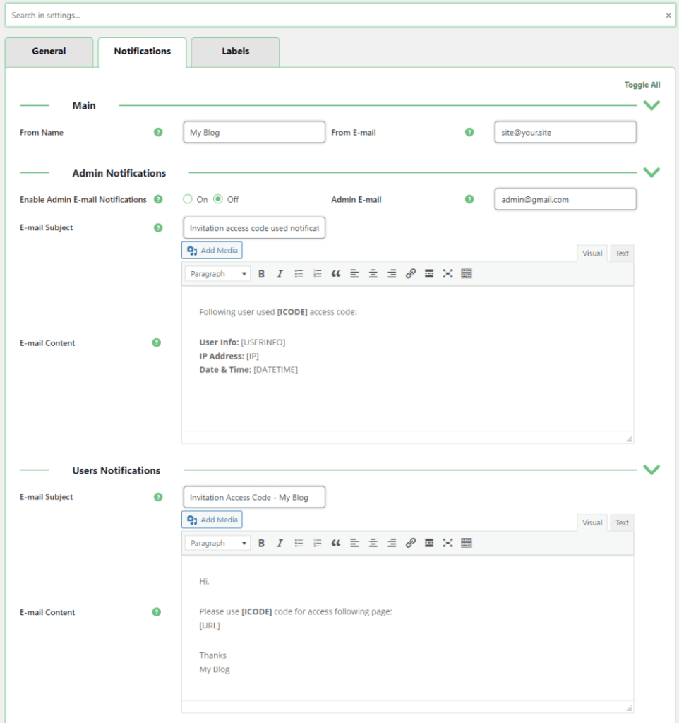 Invitation Code Content Access Plugin for WordPress